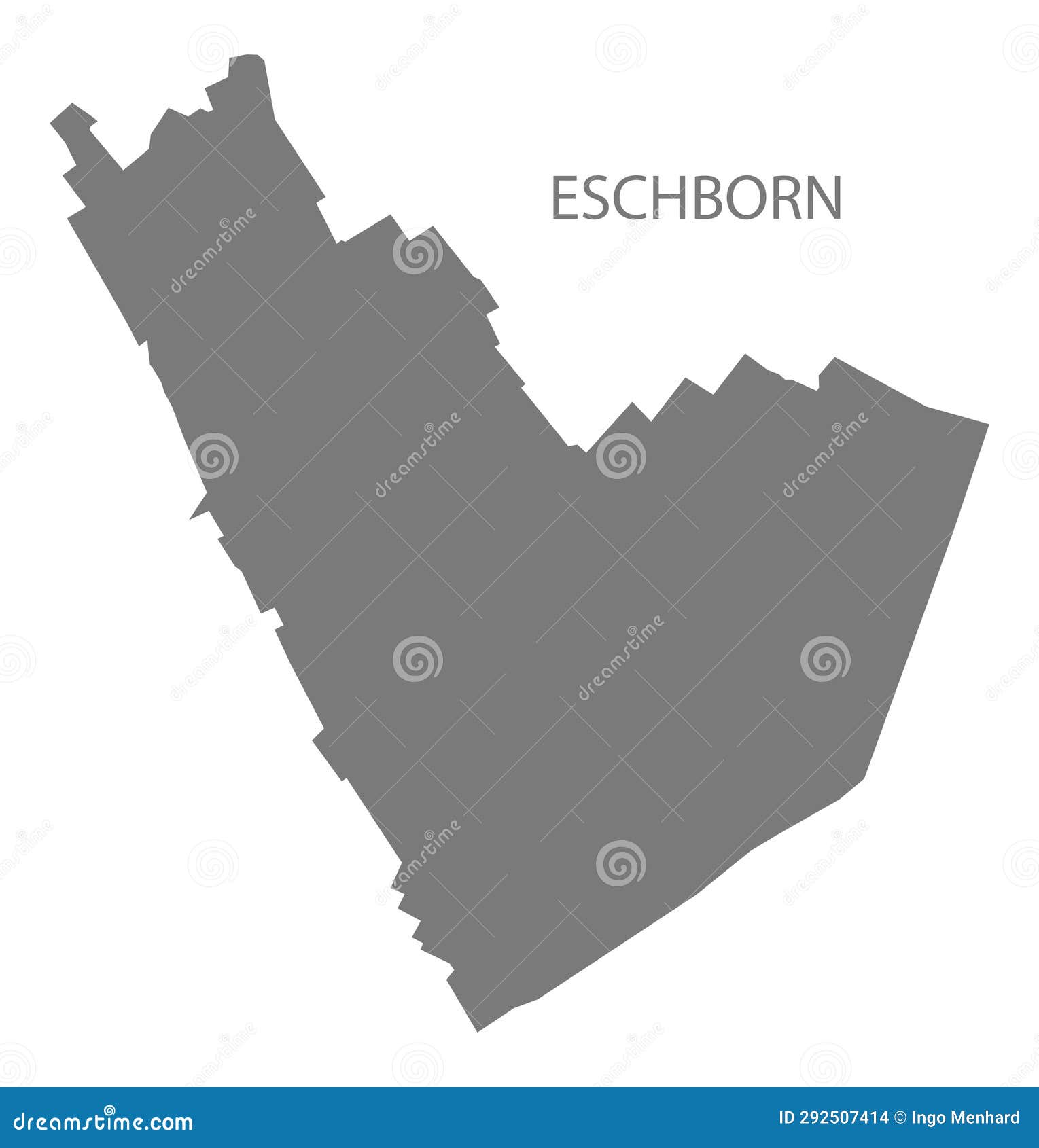 Eschborn German City Map Grey Illustration Silhouette Shape Stock ...