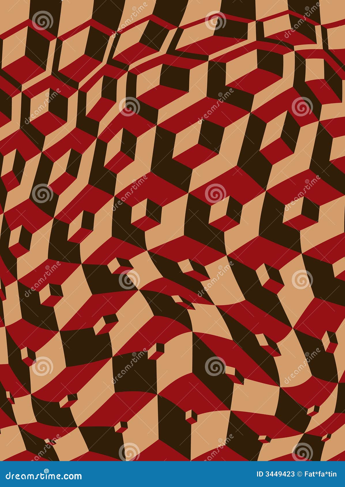 Escher Inspired Warped Cubes Stock Vector - Illustration of brown, pattern: 3449423