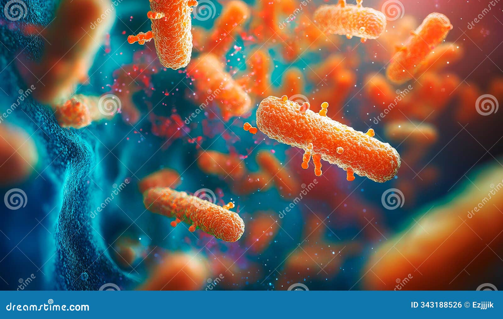 Escherichia Bacteria Coli Cells Under a Microscope Stock Photo - Image ...
