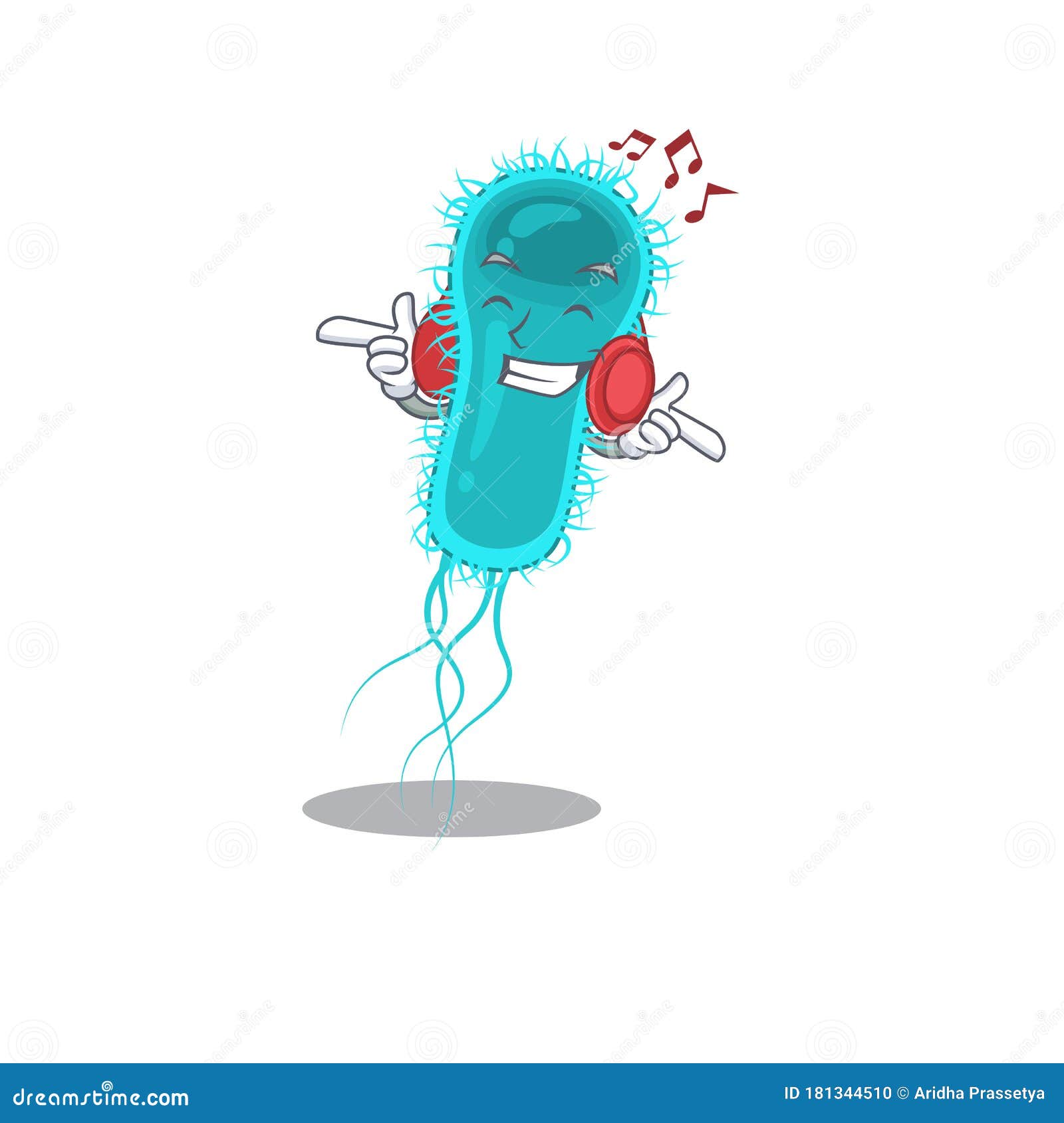 Escherichia Coli Bacteria Cartoon Design Concept Listening Music Stock ... Escherichia Coli Bacteria Cartoon Design Concept Listening Music Stock ...