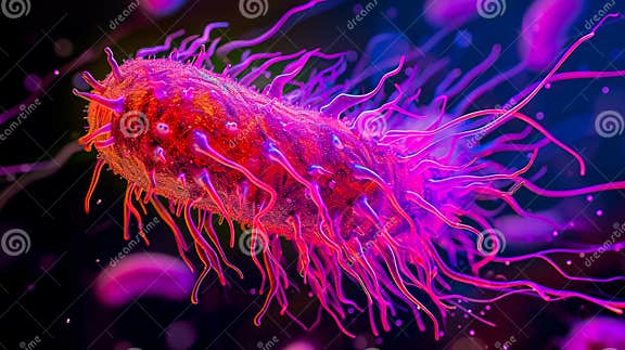 Escherichia Coli Under the Microscope. 3d Visualization Stock ...