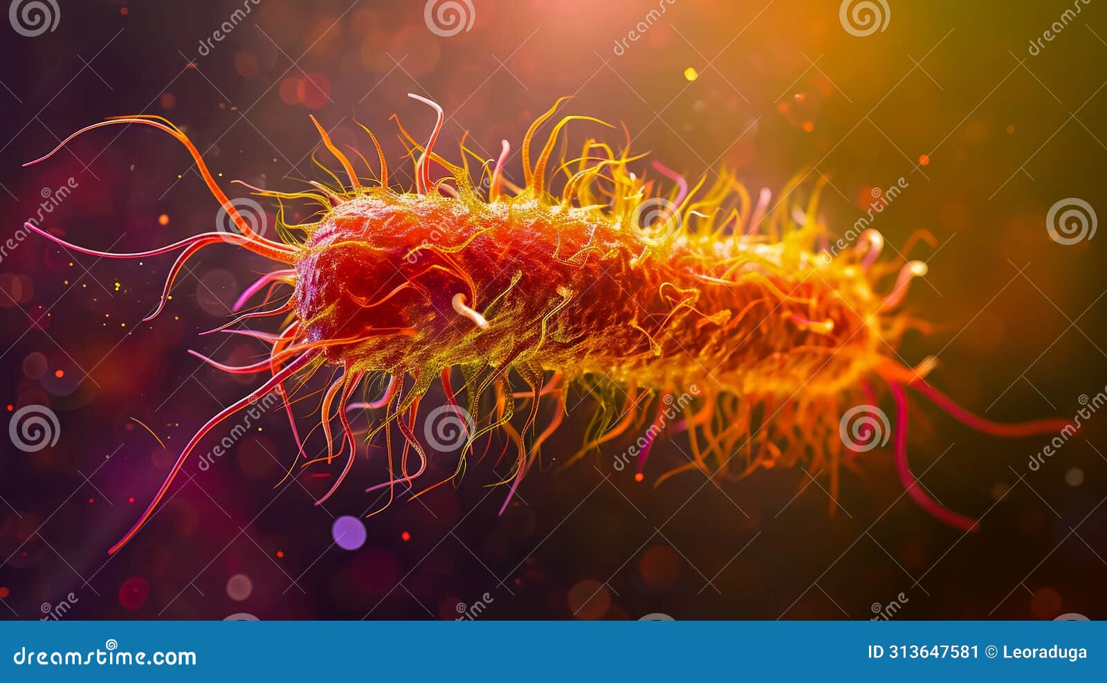 Escherichia Coli Under the Microscope. 3d Visualization Stock ...