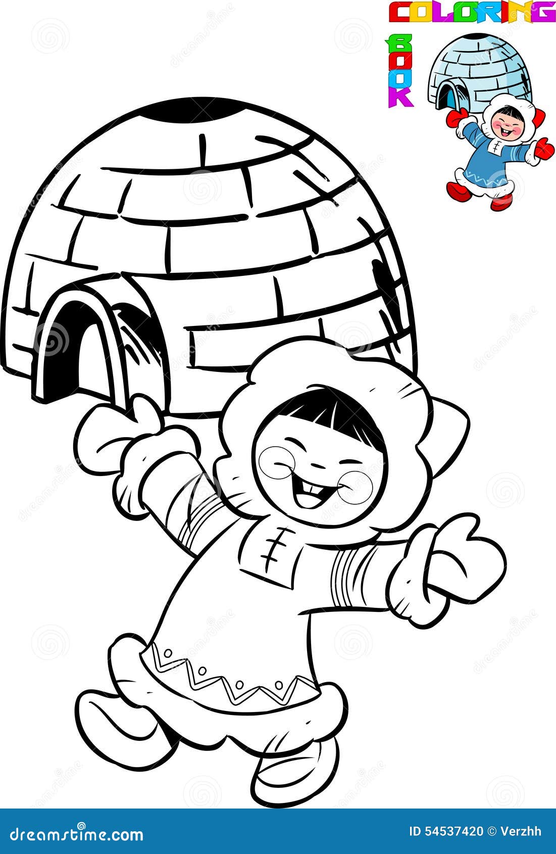 Eschimese illustrazione vettoriale. Illustrazione di arte - 54537420