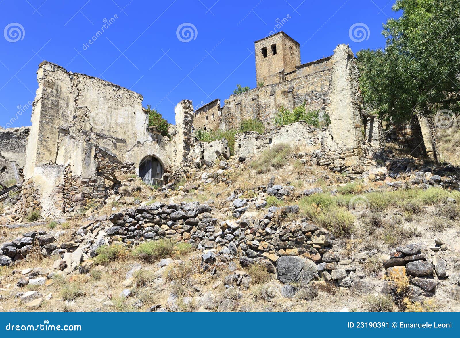 Esco, Spanish Abandoned Small Town, Aragon, Spain Stock Image - Image ...