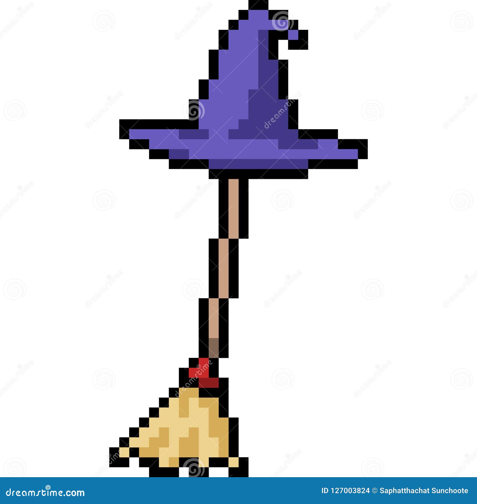 Escoba De Bruja Del Arte Del Pixel Del Vector Ilustración del Vector - Ilustración de aislado ...