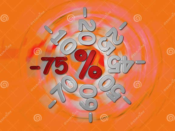 Escomptes -75 pour cent illustration stock. Illustration du réduit ...