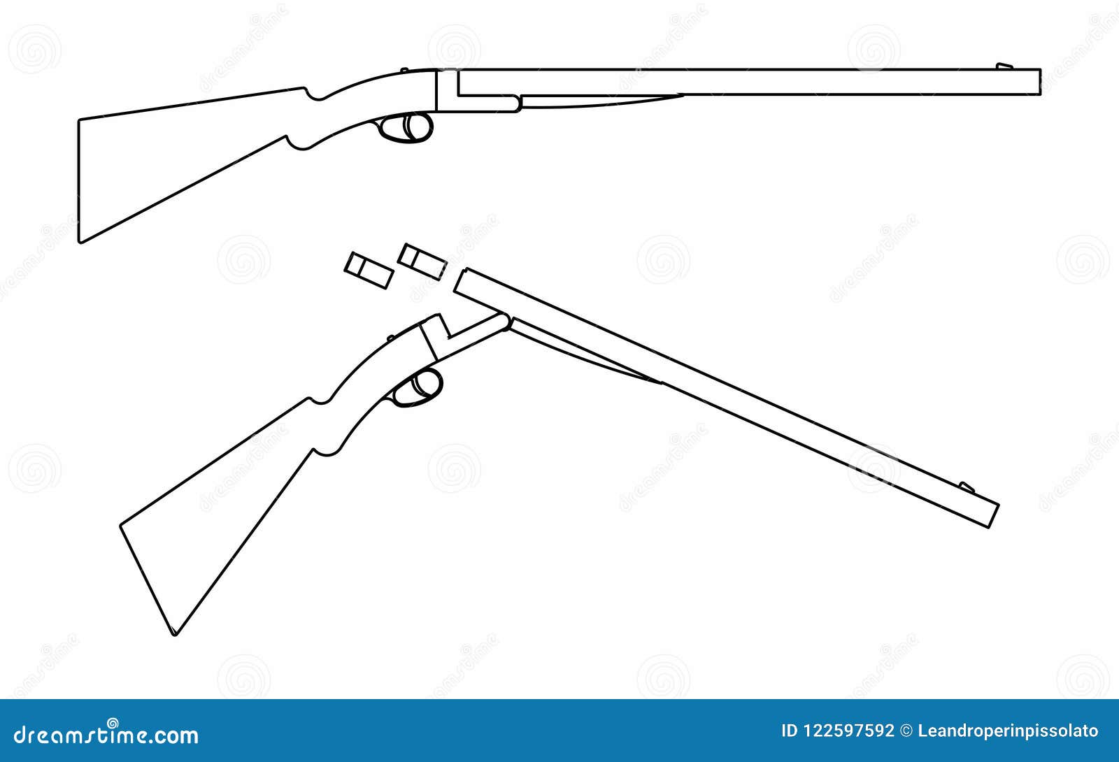 Escopeta De 12 Indicadores Simple Esquema Solamente Ilustración del ...