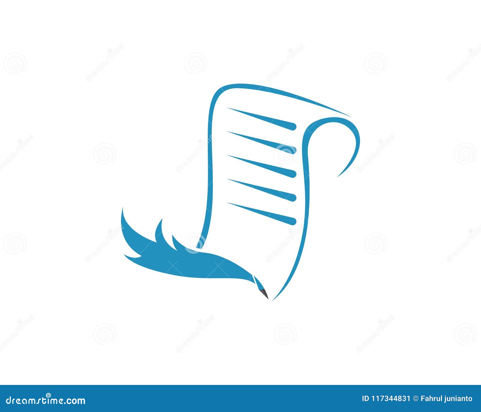 Escriba El Libro Con La Pluma Pen Logo Design Ilustración del Vector ...