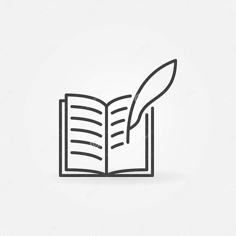 Escriba un icono del libro ilustración del vector. Ilustración de autor ...