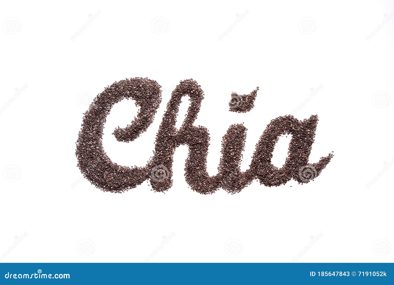 Escrita De Palavras Chia Com Sementes Chia. Sobre Fundo Branco Imagem ...