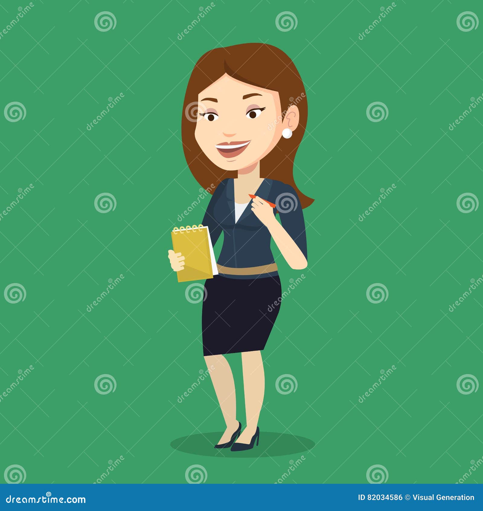 Escrita Do Journalista No Caderno Com Lápis Ilustração do Vetor ...