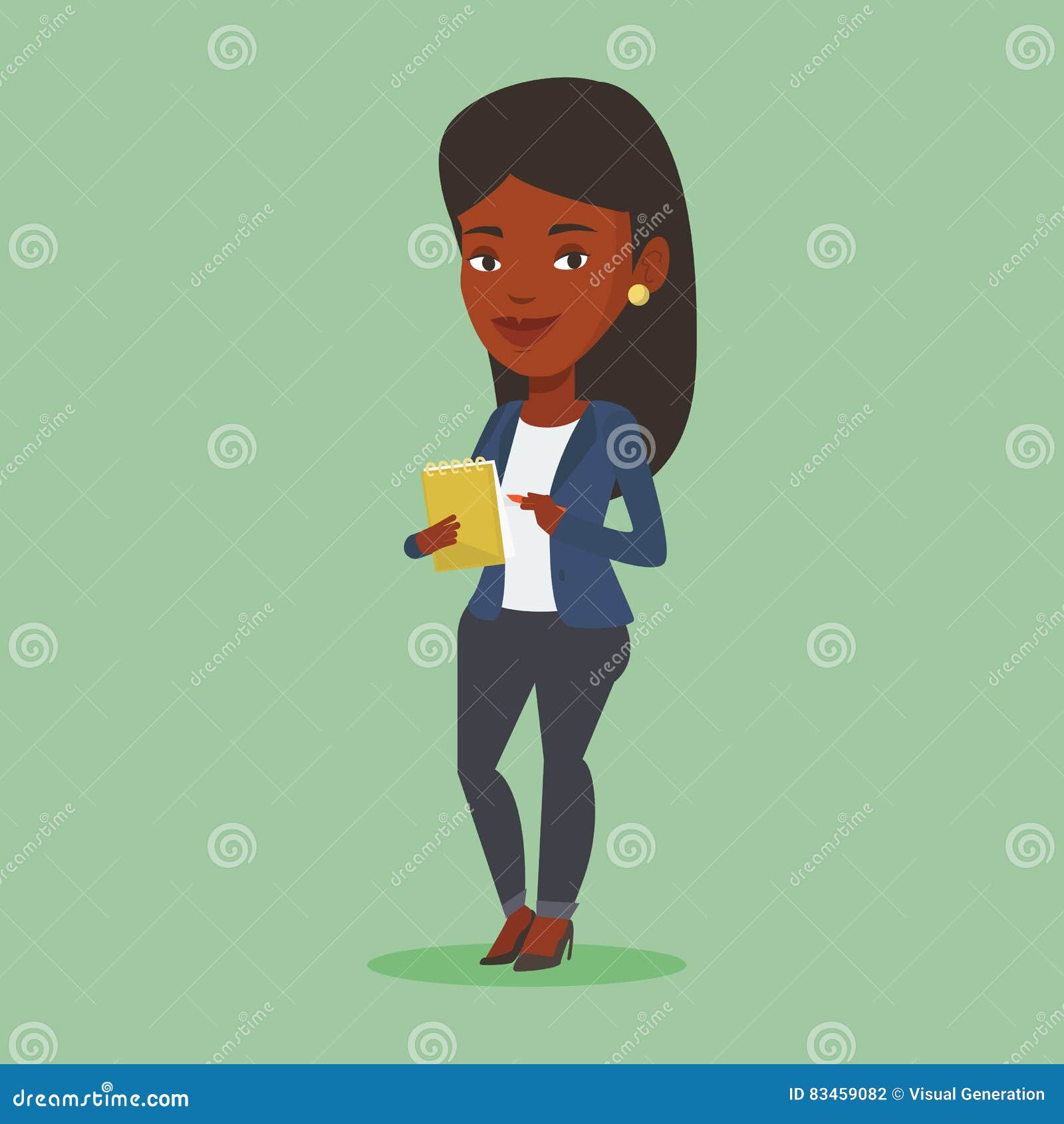 Escrita Do Journalista No Caderno Com Lápis Ilustração do Vetor ...