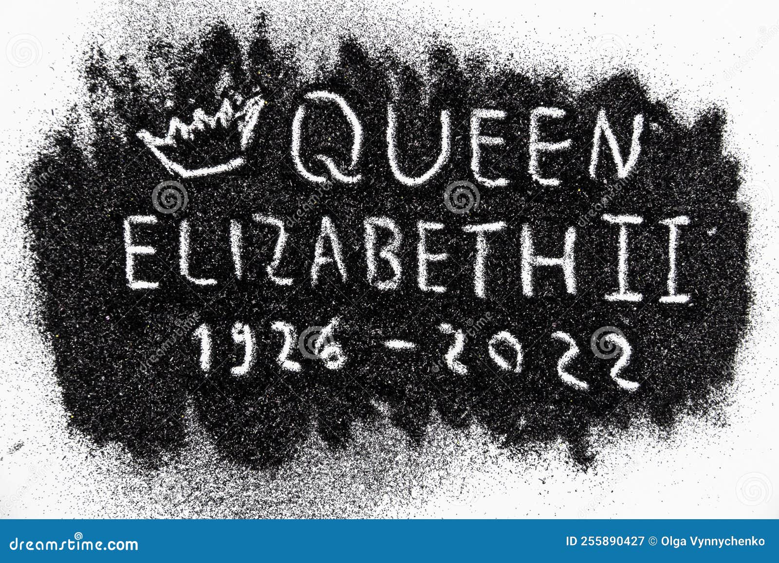 Escrita Sobre a Rainha Da Relva Negra Elizabeth Ii Com Data De ...