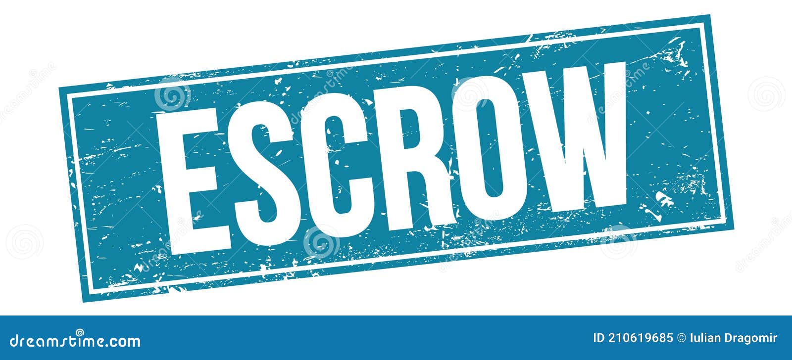 ESCROW Text on Blue Grungy Rectangle Stamp Stock Illustration ...