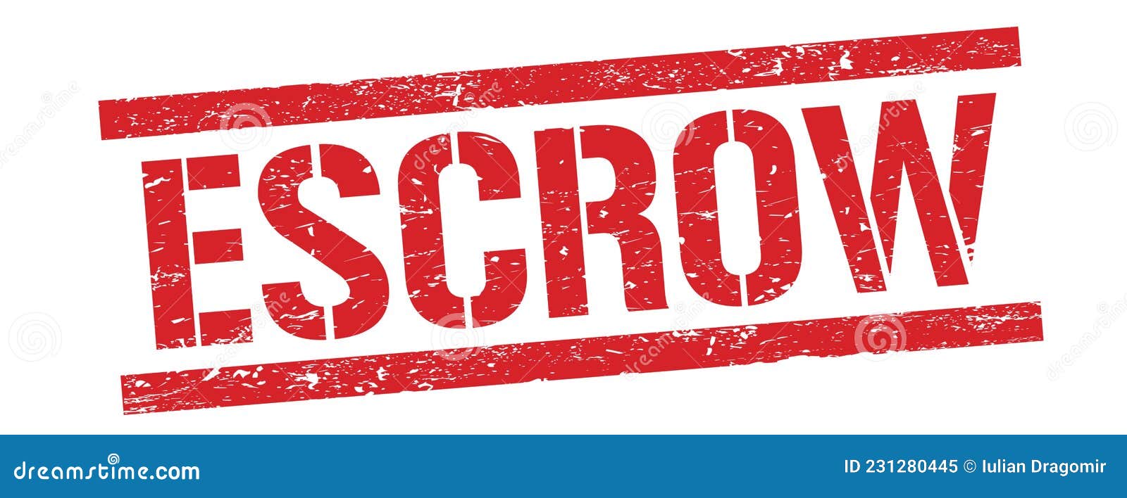 ESCROW Text on Red Vintage Lines Stamp Stock Illustration ...