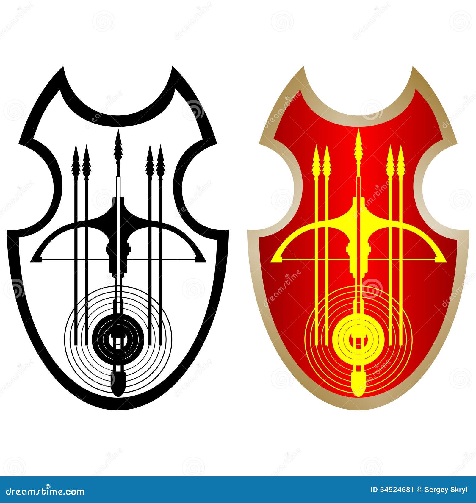 Escudo, Ballesta Y Arrows-1 Ilustración del Vector - Ilustración de ...