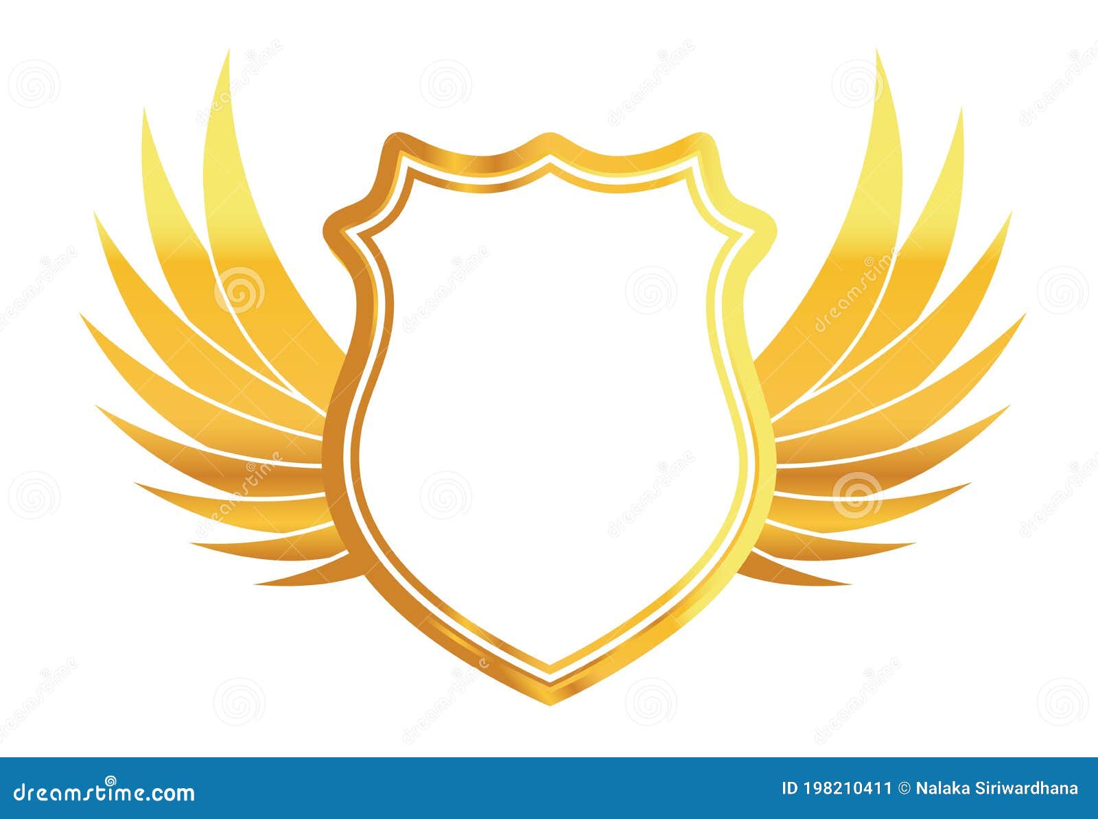 Escudo con alas. ilustración del vector. Ilustración de aislado - 198210411