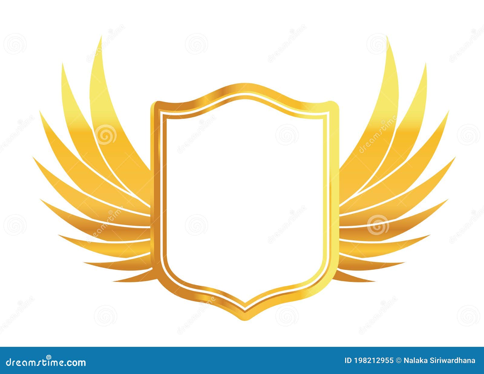 Escudo con alas. ilustración del vector. Ilustración de fondo - 198212955
