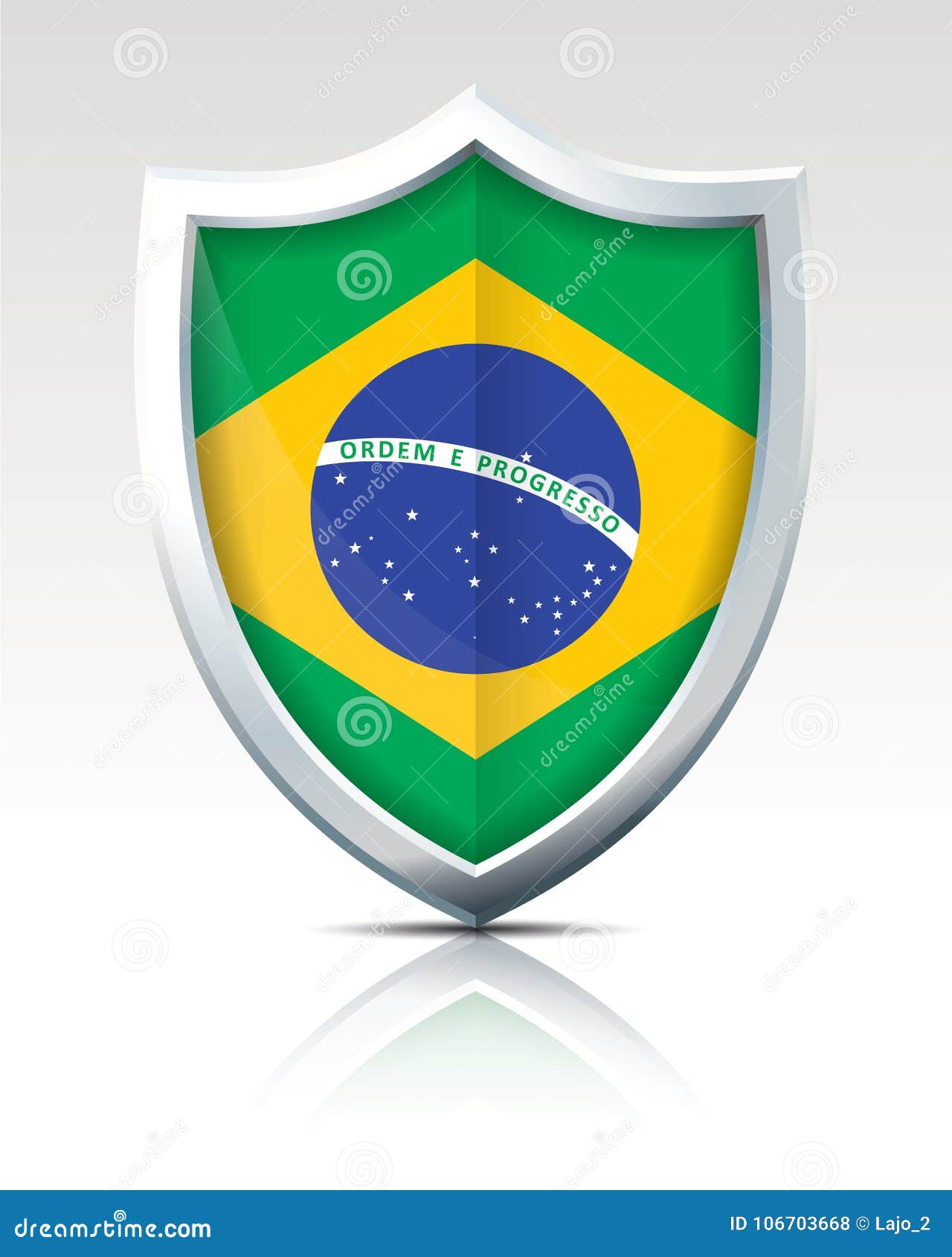 Escudo Con La Bandera Del Brasil Ilustración del Vector - Ilustración ...