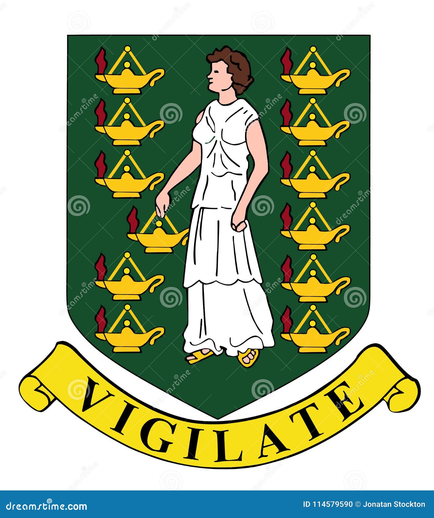 Escudo De Armas De British Virgin Islands Stock de ilustración ...