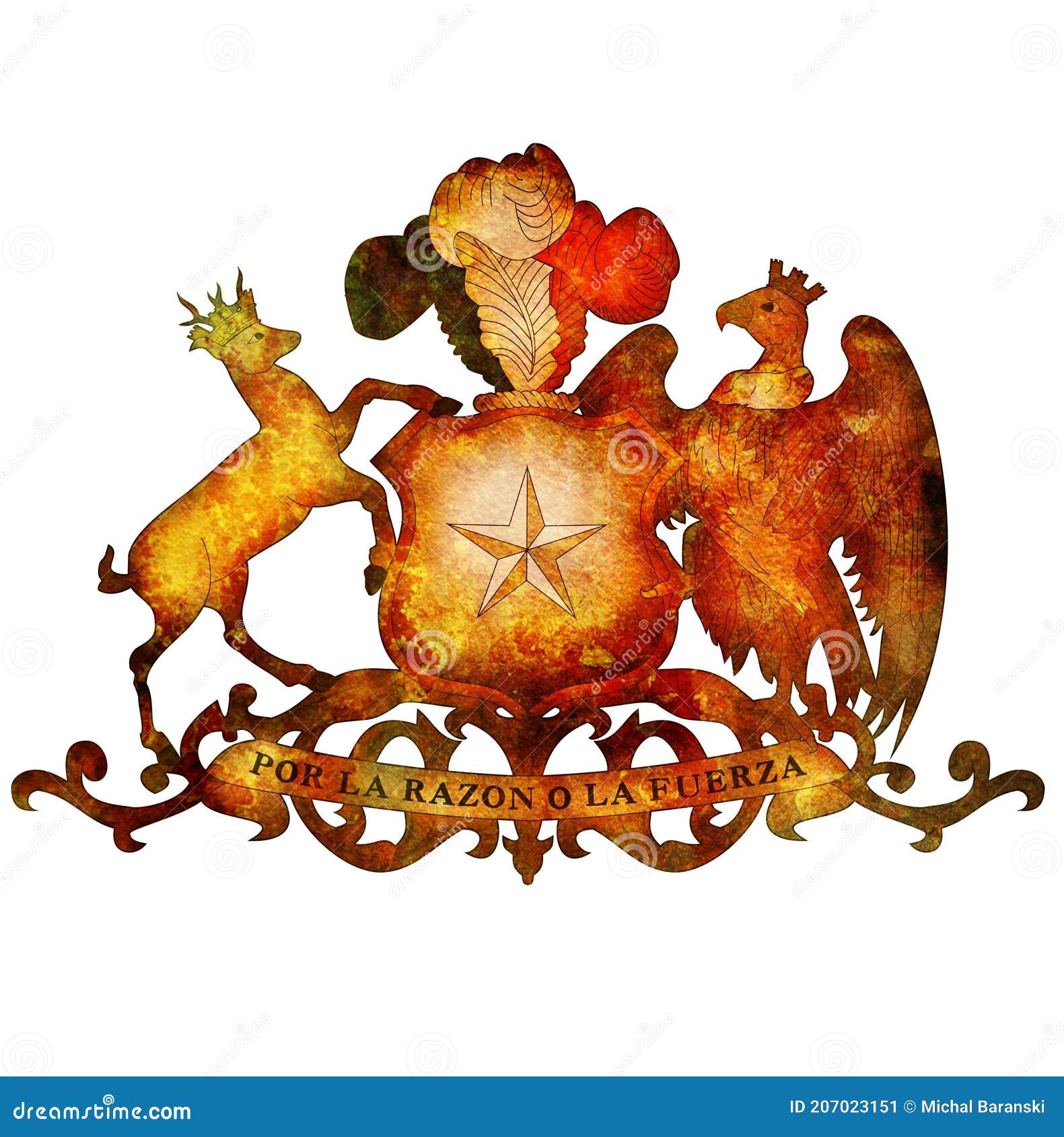 Escudo de armas chile stock de ilustración. Ilustración de naturalizado ...