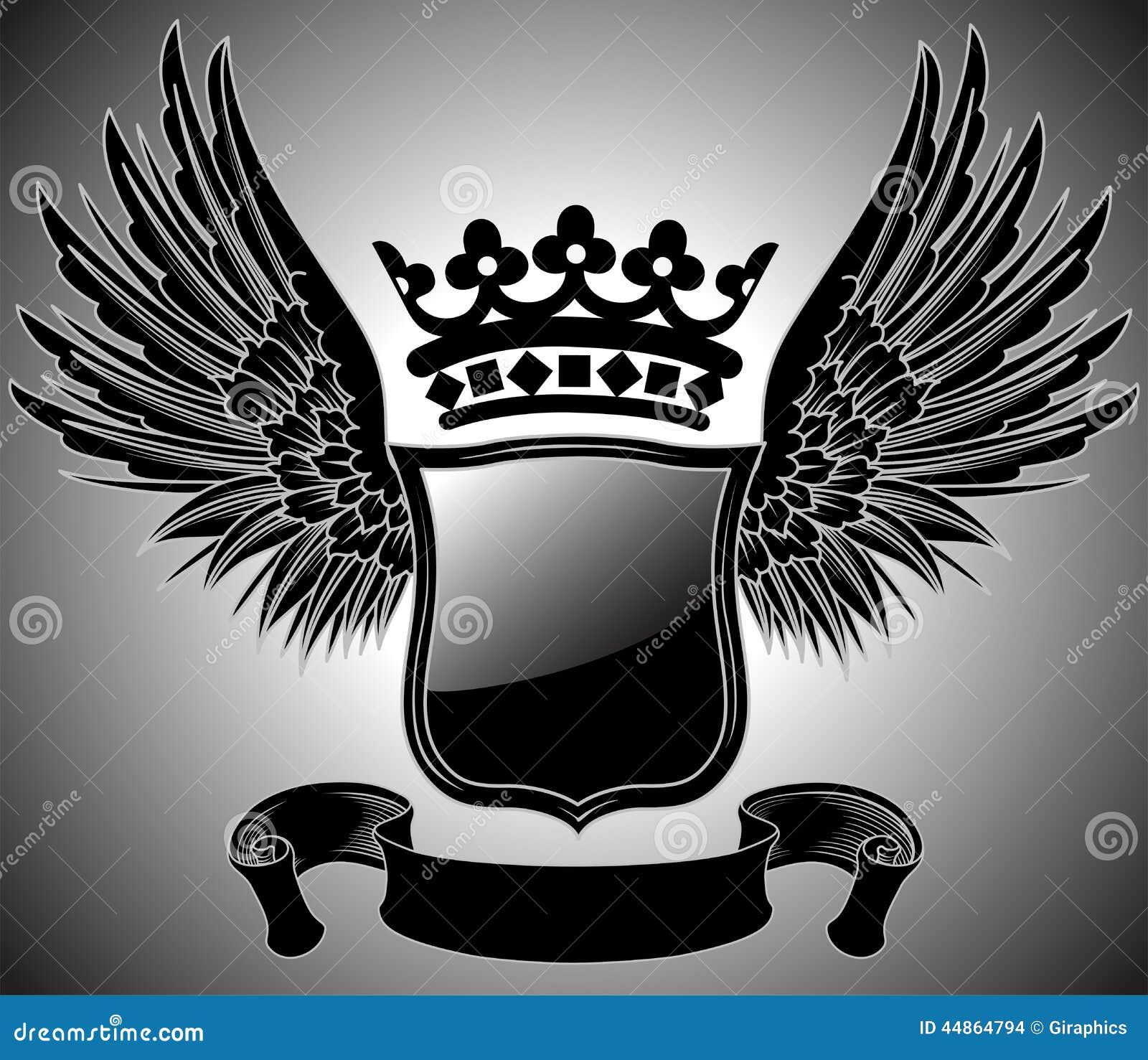 Escudo de armas con alas ilustración del vector. Ilustración de ...