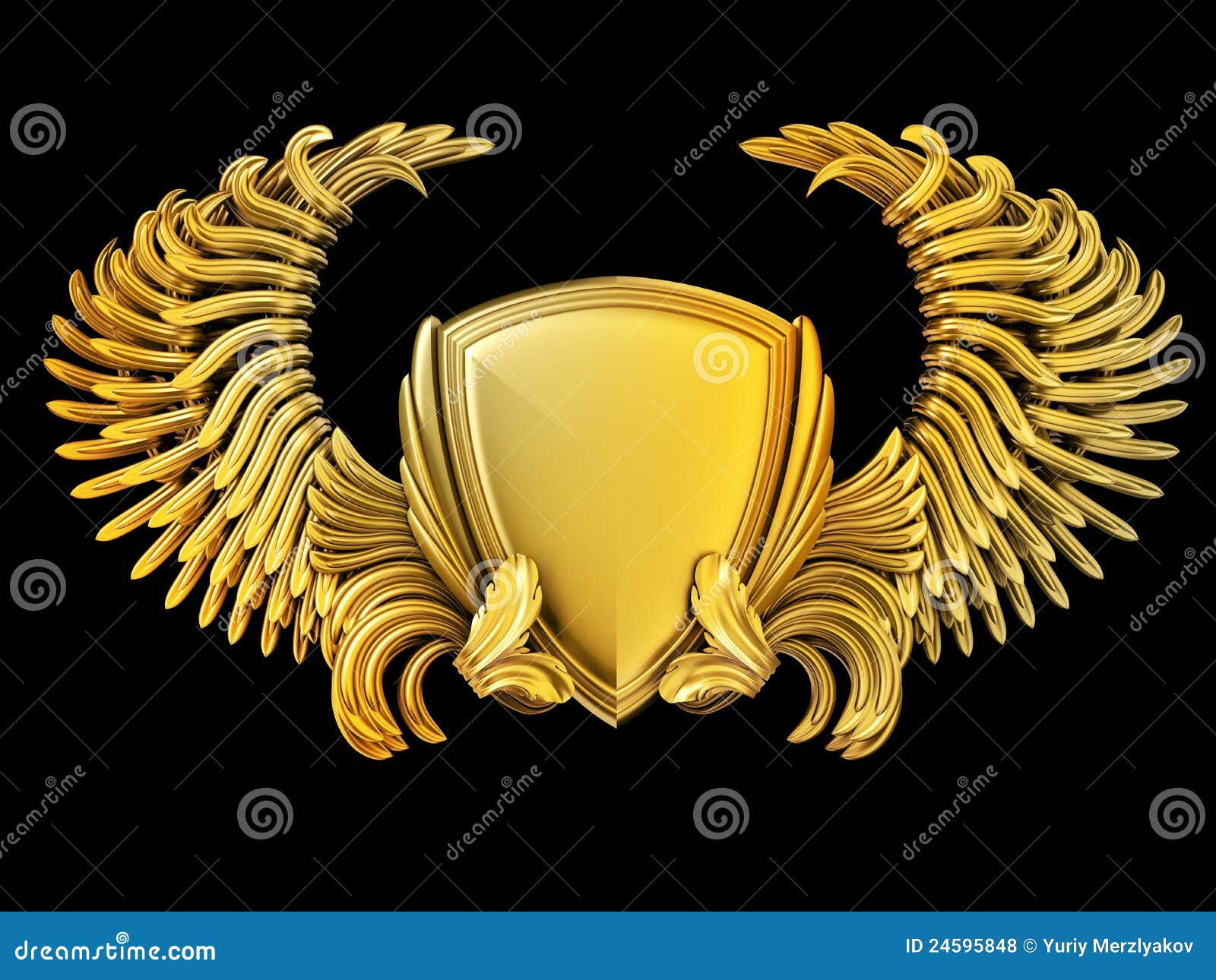 Escudo De Armas Con Las Alas Y El Blindaje Stock de ilustración ...