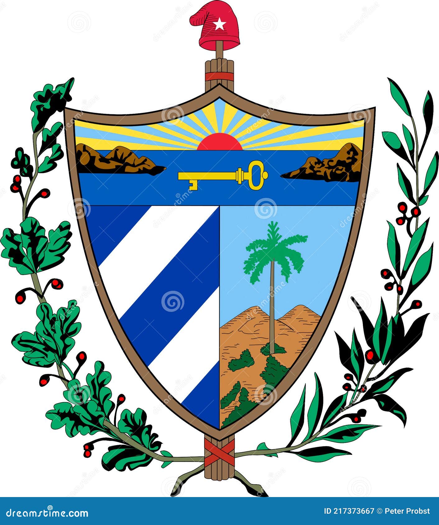 Escudo de armas de cuba stock de ilustración. Ilustración de brazos ...