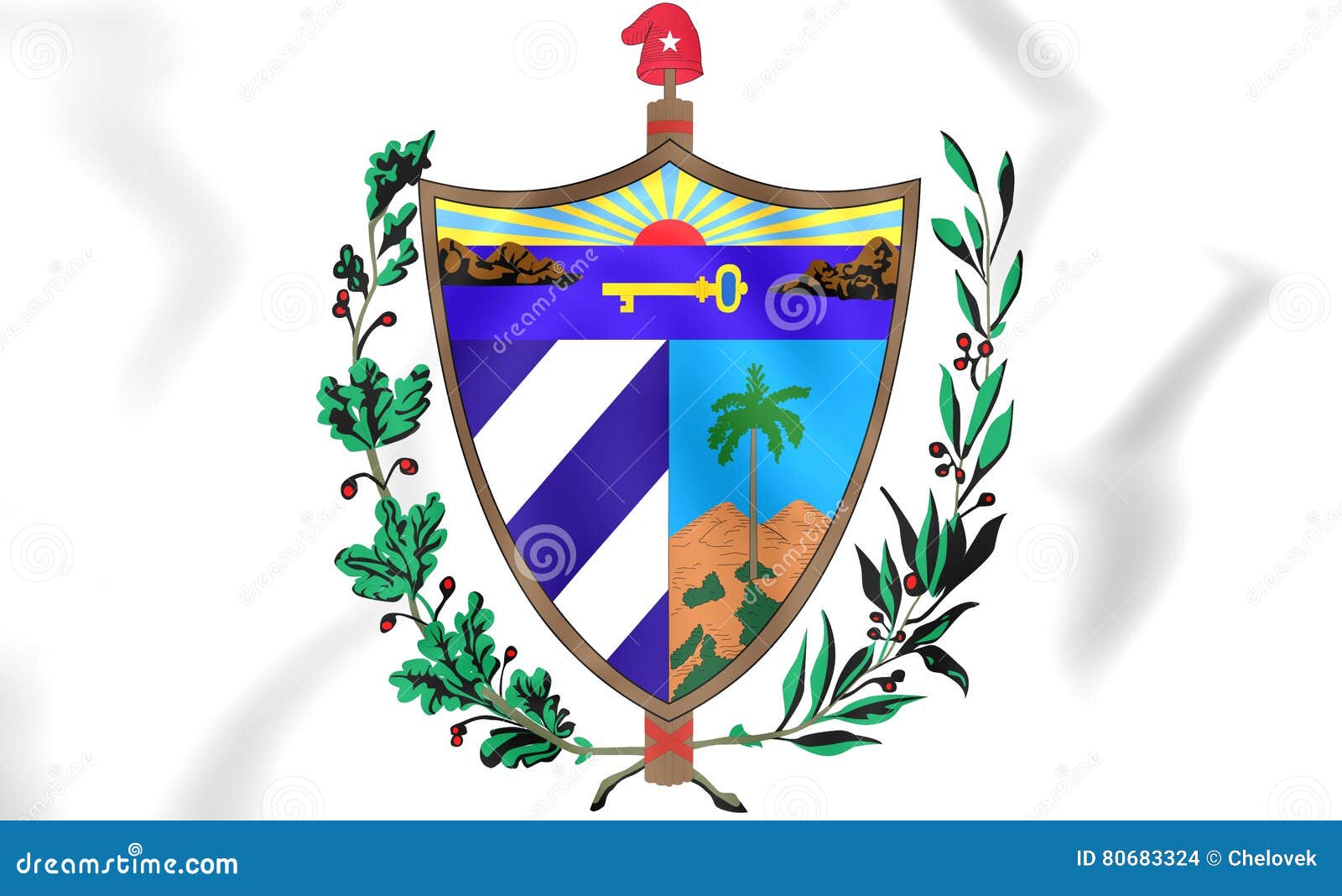 Escudo de armas de Cuba stock de ilustración. Ilustración de curva ...