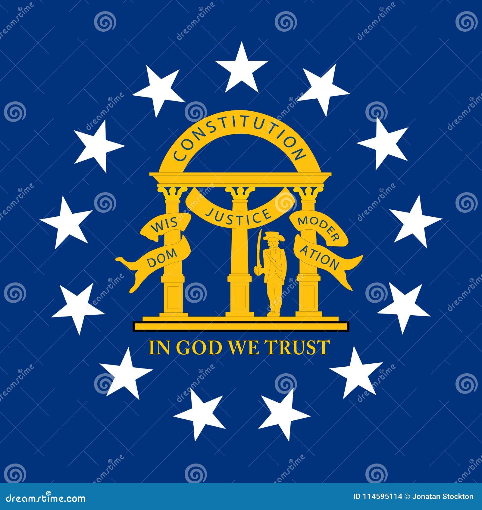 Escudo De Armas De Georgia State, Emblema Stock de ilustración ...