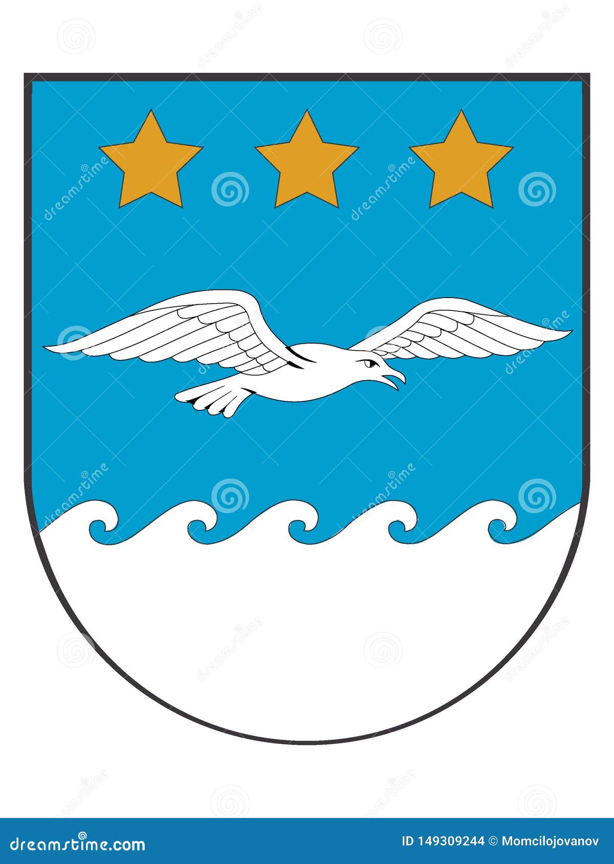 Escudo De Armas De La Ciudad Letona De Jurmala Ilustración del Vector ...