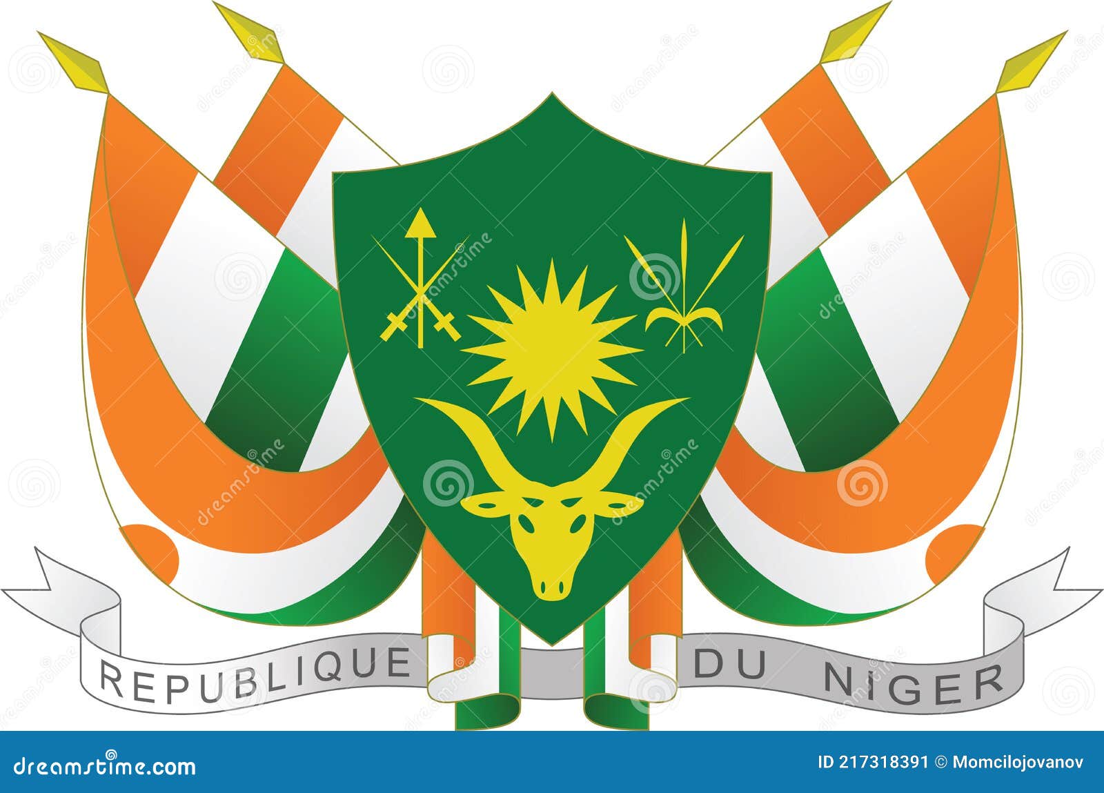 Escudo De Armas De La República Del Níger Ilustración del Vector ...