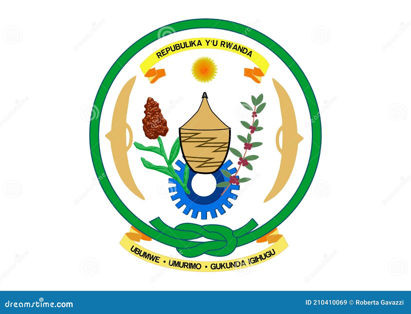 Escudo de armas de rwanda stock de ilustración. Ilustración de ruanda ...