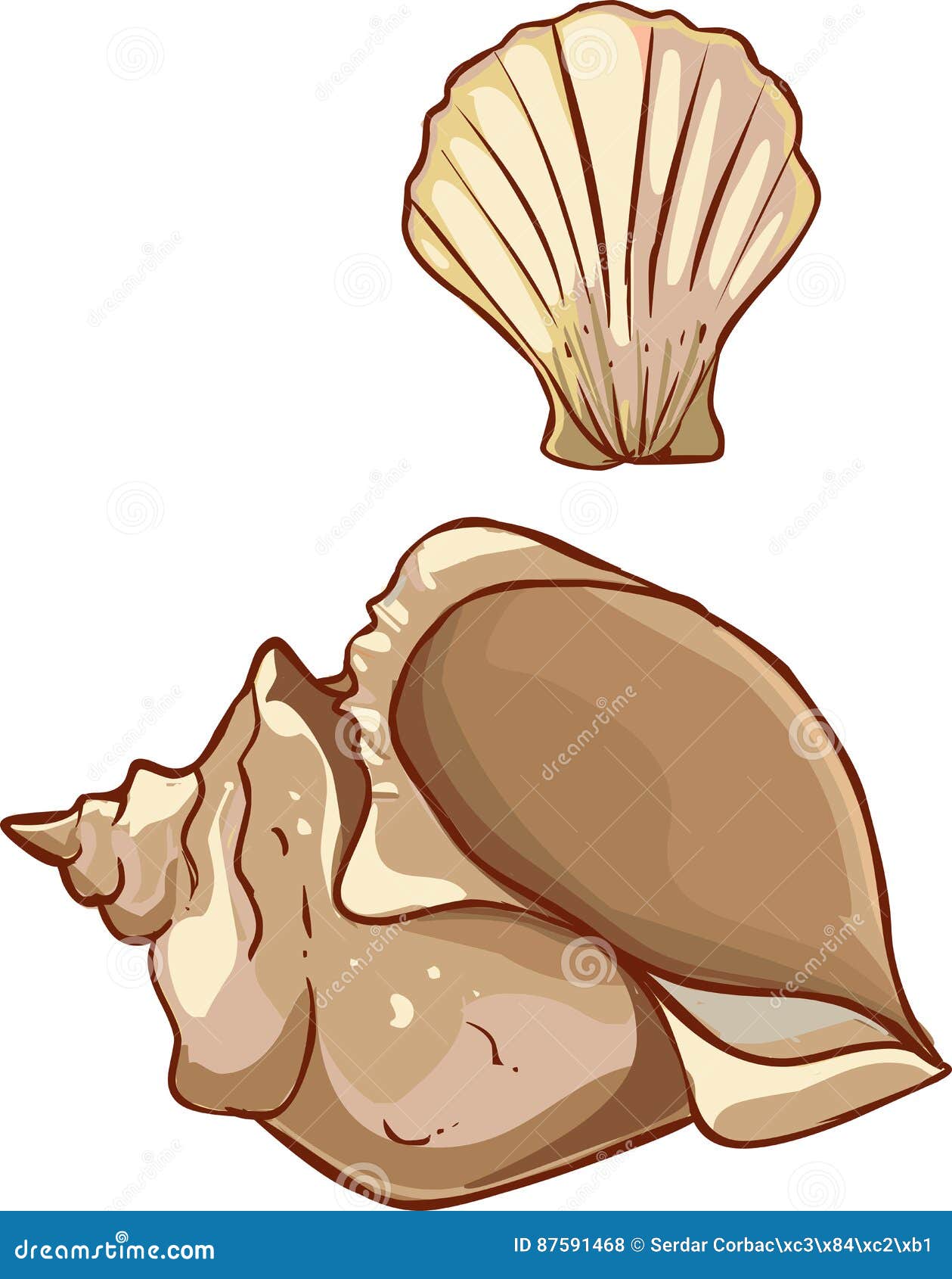 Escudo do mar de um lado ilustração do vetor. Ilustração de isolado ...