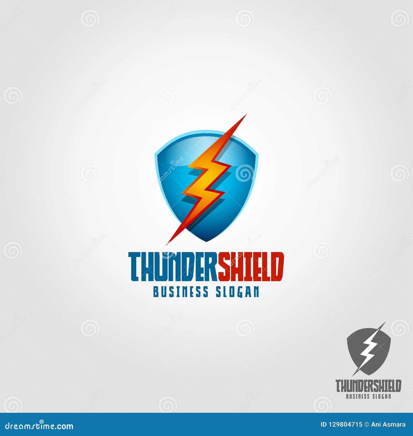 Escudo Logo Template Del Trueno Ilustración del Vector - Ilustración de ...