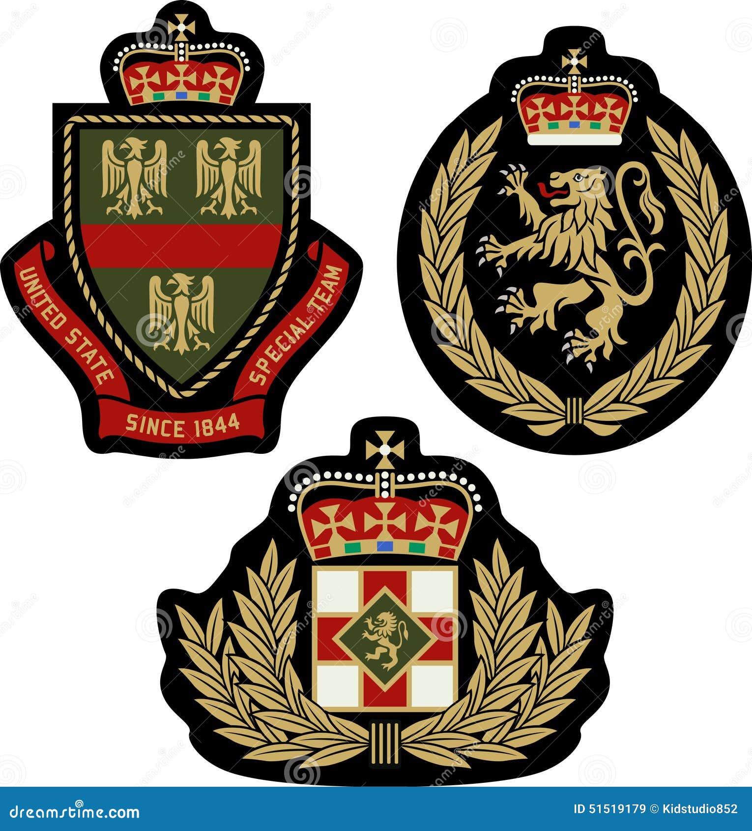 Escudo Real De La Insignia Del Emblema Ilustración del Vector ...