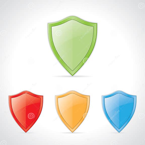 Escudos coloreados ilustración del vector. Ilustración de clave - 33366055