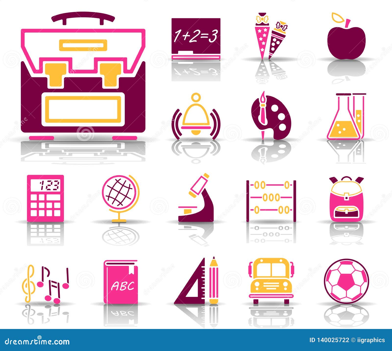 Escuela Primaria - Iconset - Iconos Stock de ilustración - Ilustración ...