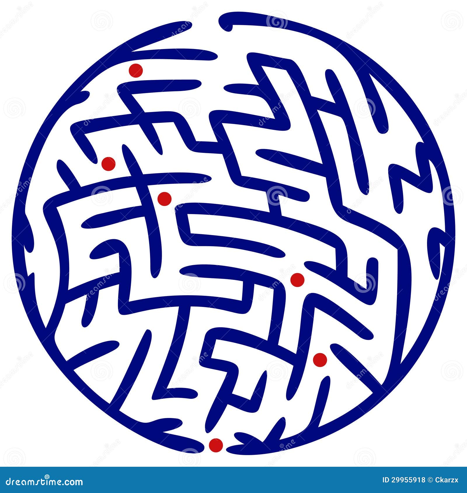 Labirinto redondo ilustração do vetor. Ilustração de labirinto - 29955918