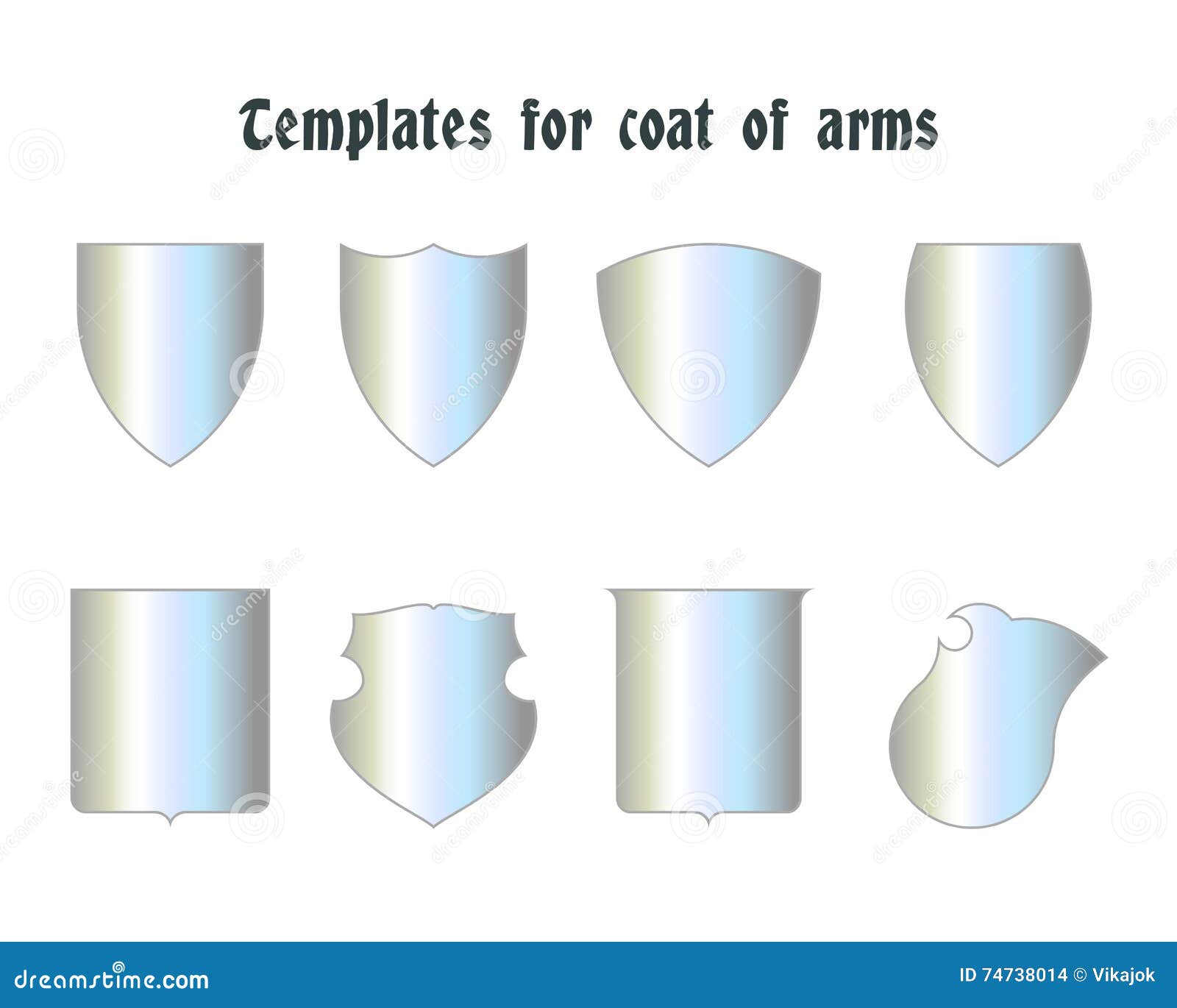 Escutcheons for Coat of Arms Set Stock Vector - Illustration of coat ...