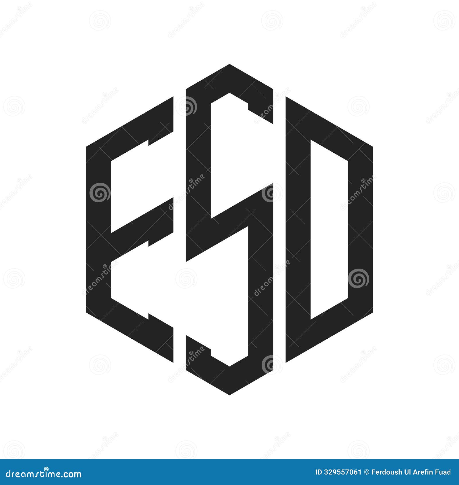 ESD Logo Design. Initial Letter ESD Monogram Logo Using Hexagon Shape ...