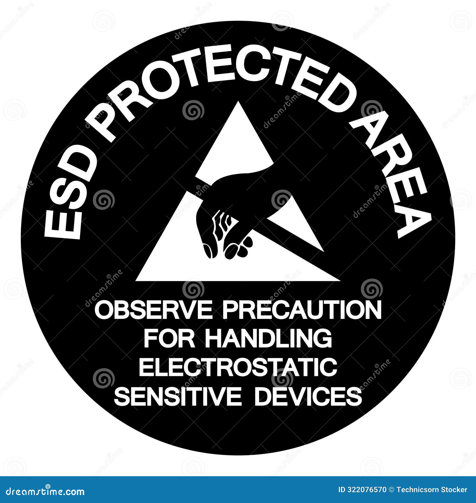 Esd Protection Area Observe Precaution For Handling Electrostatic Sensitive Device Symbol Sign