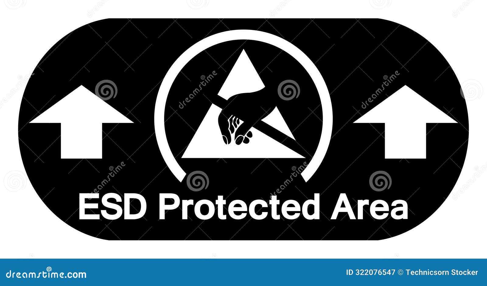 ESD Protective Area Symbol Sign, Vector Illustration, Isolated On White ...