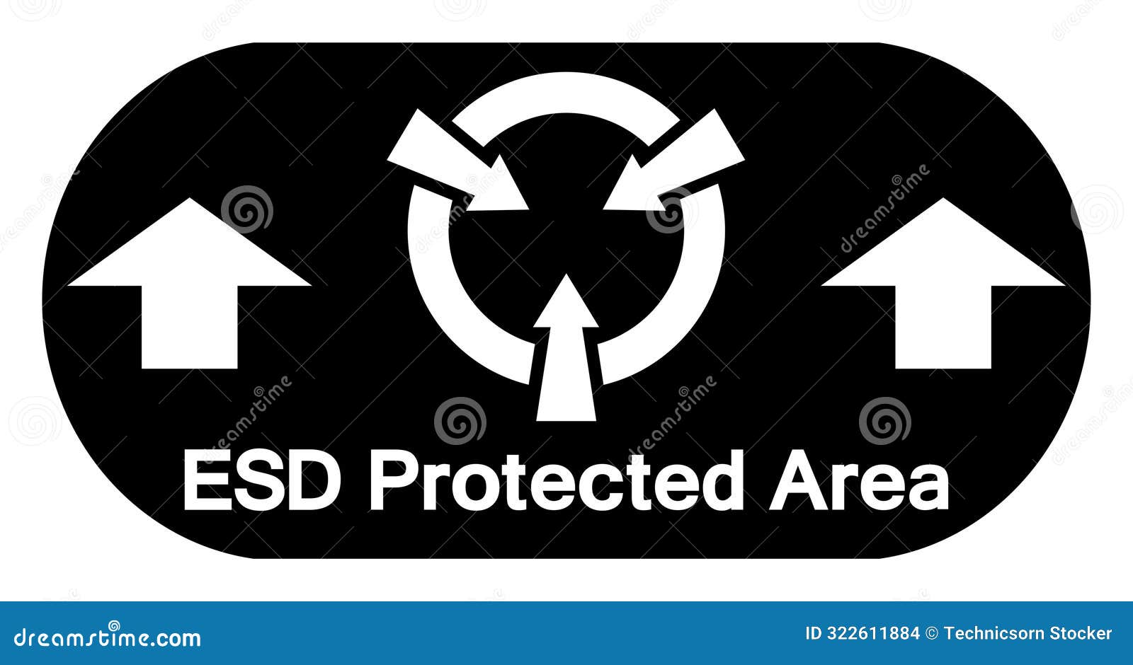 ESD Protective Area Symbol Sign, Vector Illustration, Isolated On White ...