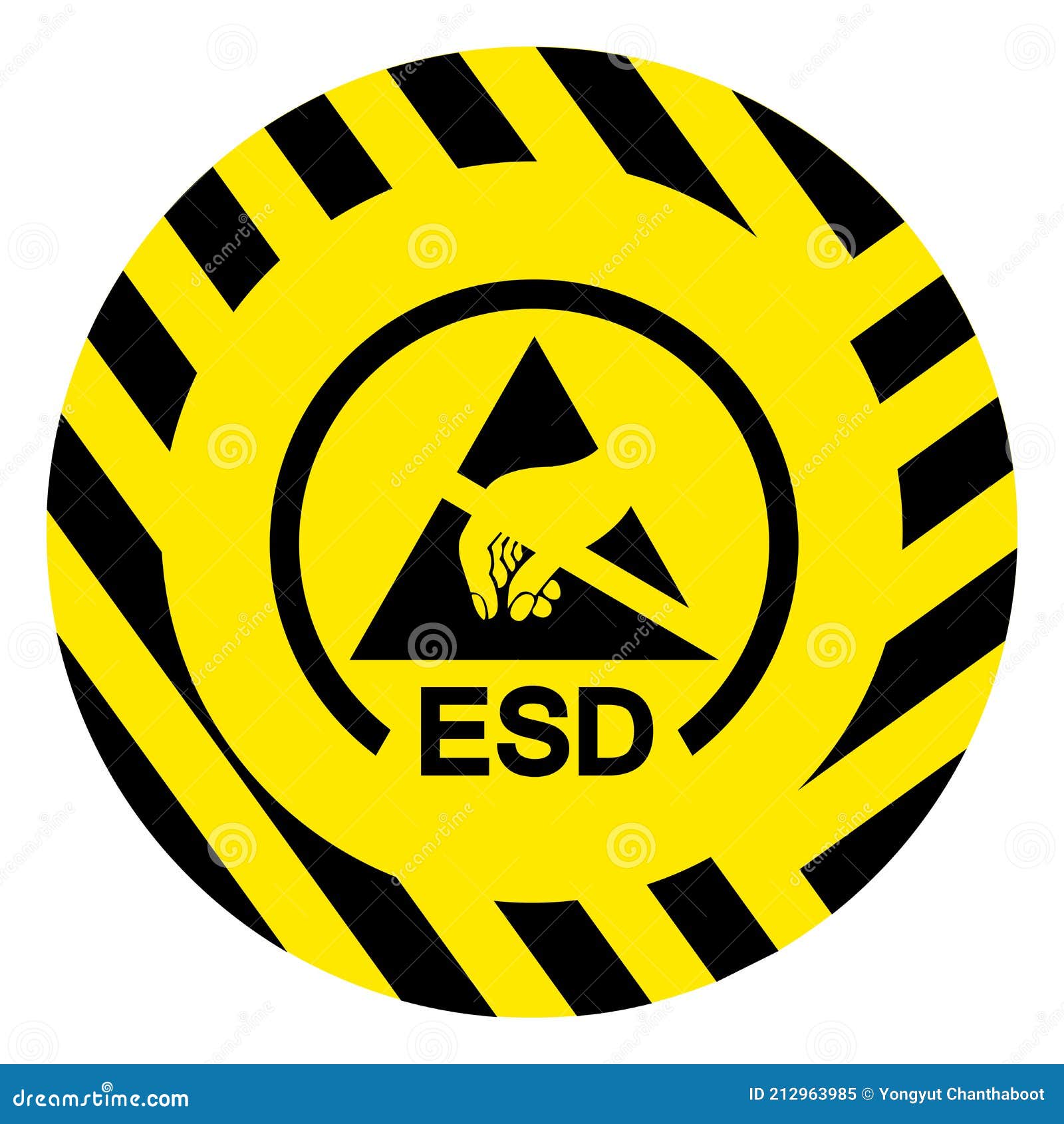 ESD Protective Area Symbol Sign, Vector Illustration, Isolated on White ... ESD Protective Area Symbol Sign, Vector Illustration, Isolated on White ...