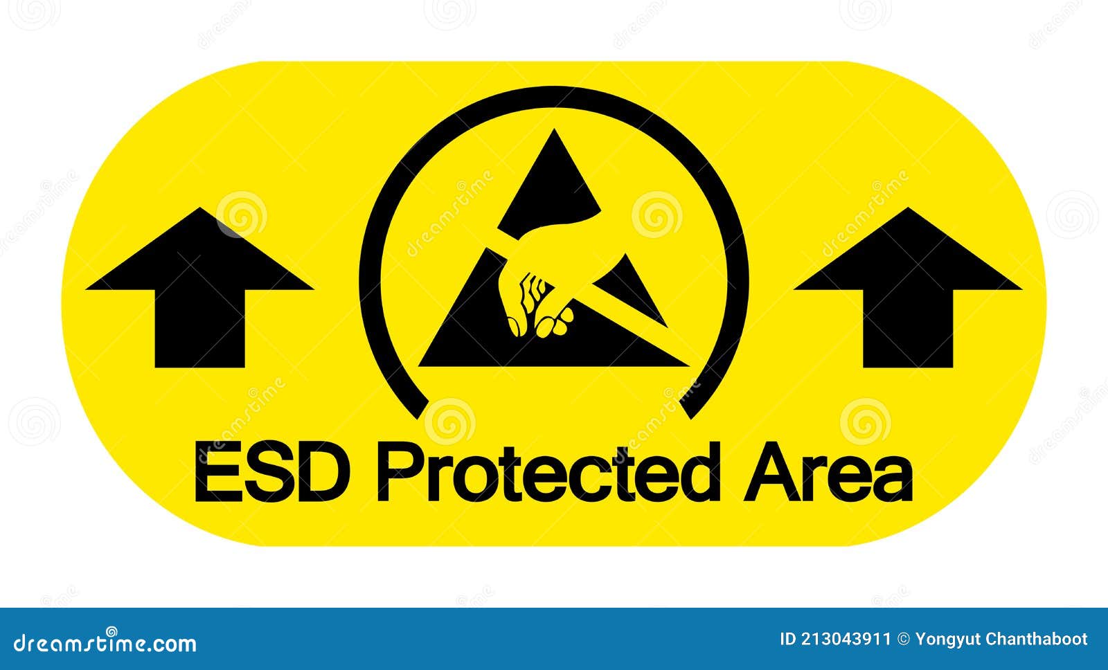 Esd Protective Area Symbol Sign Vector Illustration Isolated On White Background Label Eps10