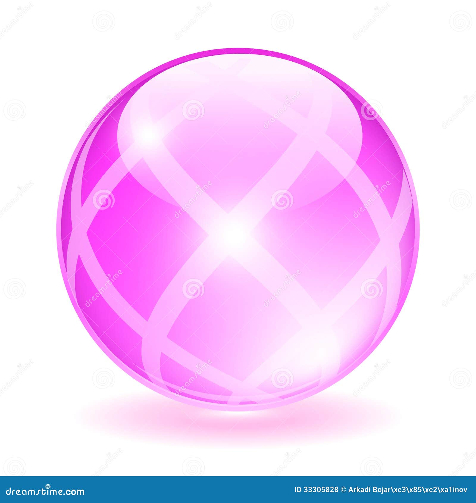 Esfera De Vidro Cor-de-rosa Ilustração do Vetor - Ilustração de isolado ...