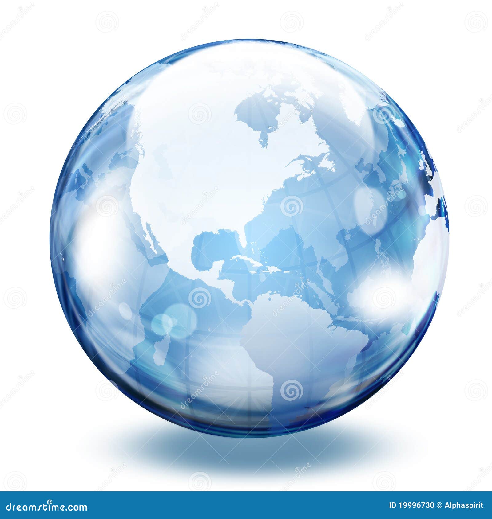 Esfera Del Vidrio Del Mundo Stock de ilustración - Ilustración de ...