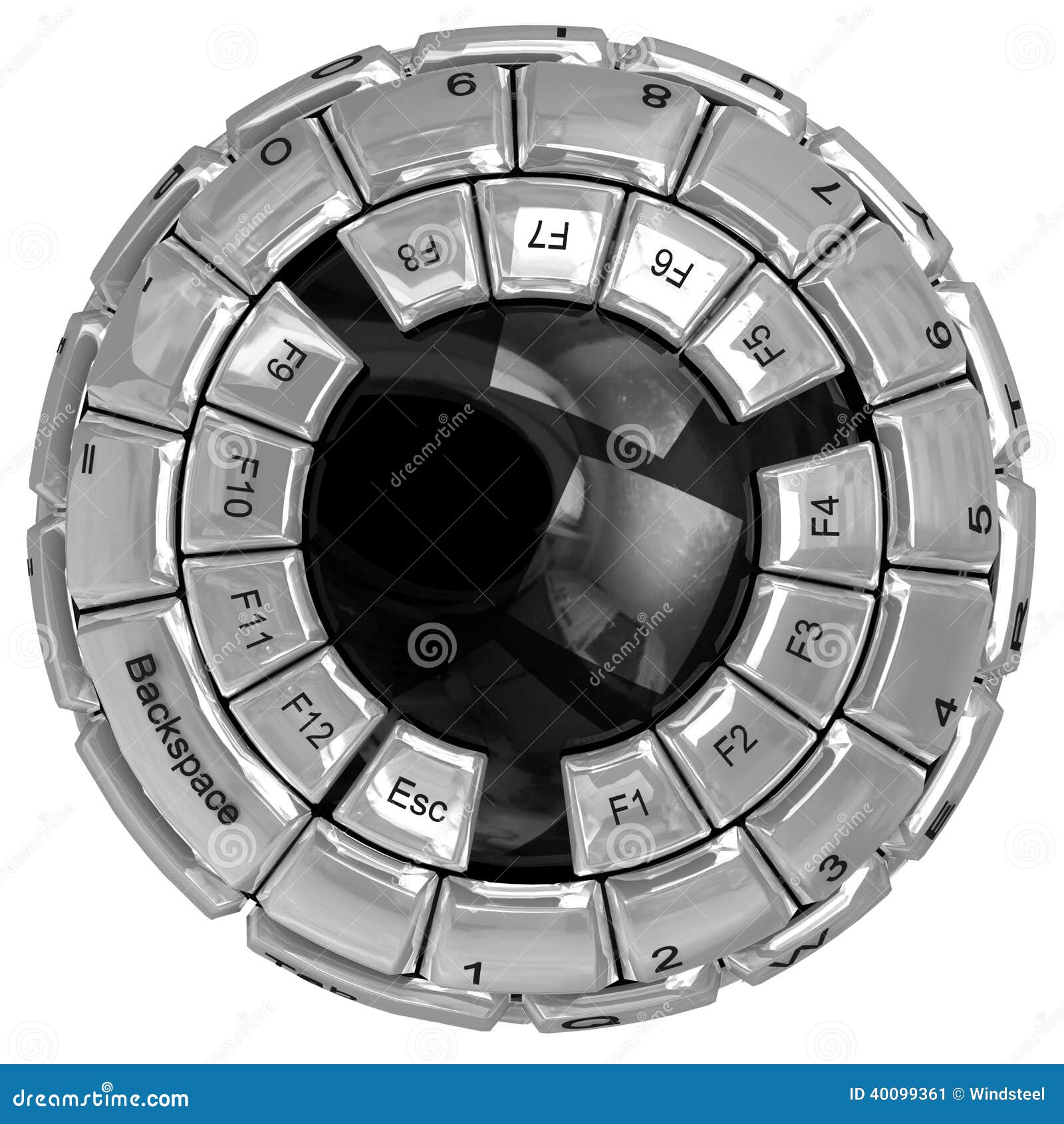 Esfera Do Teclado Isolada No Fundo Branco. Ilustração Stock ...