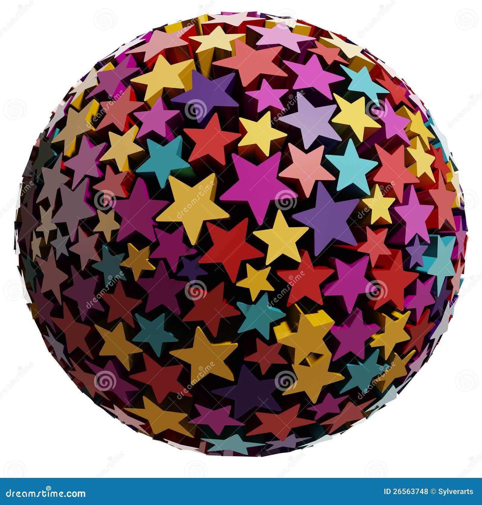 Esfera Hecha De Las Estrellas Del Color. Stock de ilustración ...